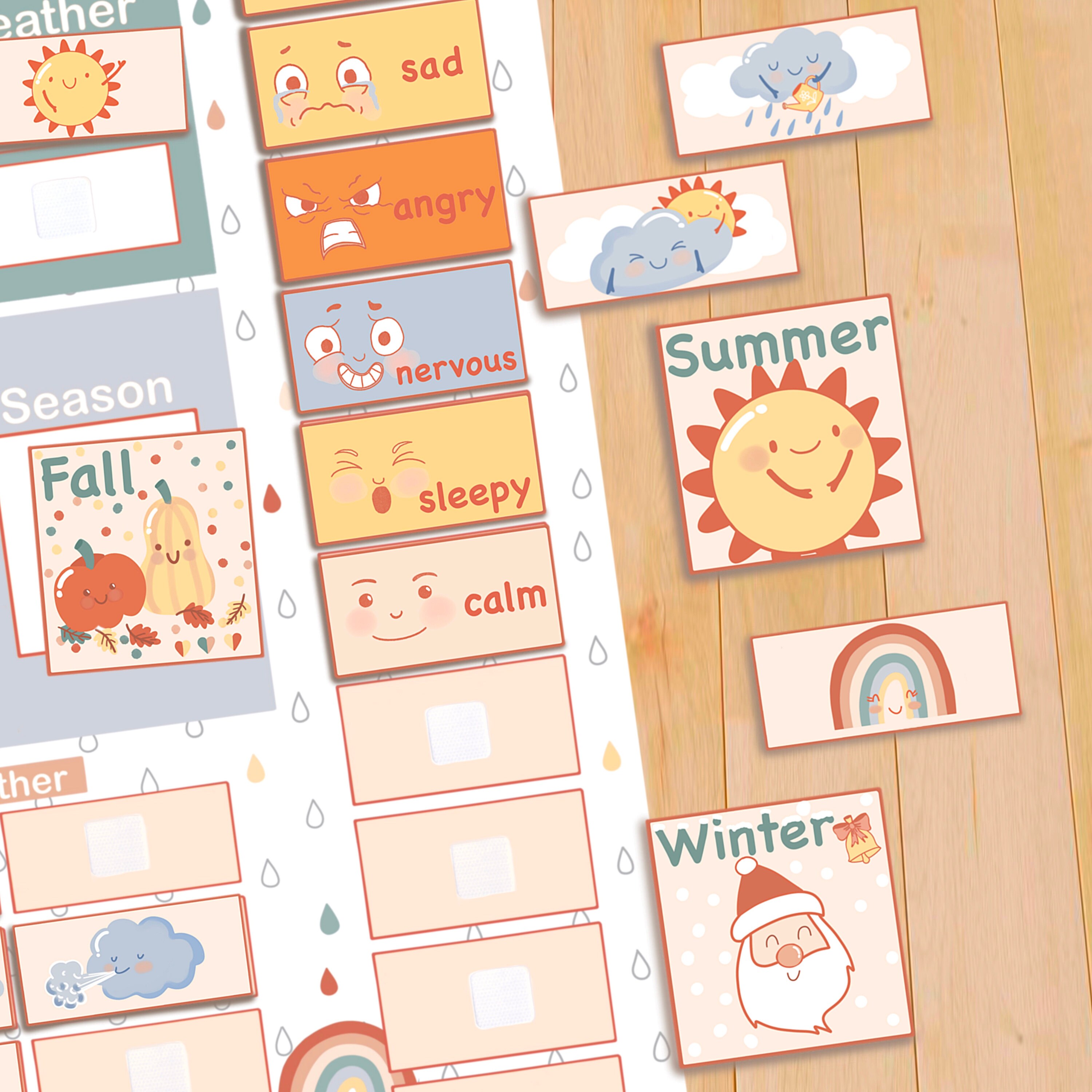 Daily Calendar for Kids Boho Montessori Materials Printable Visual ...