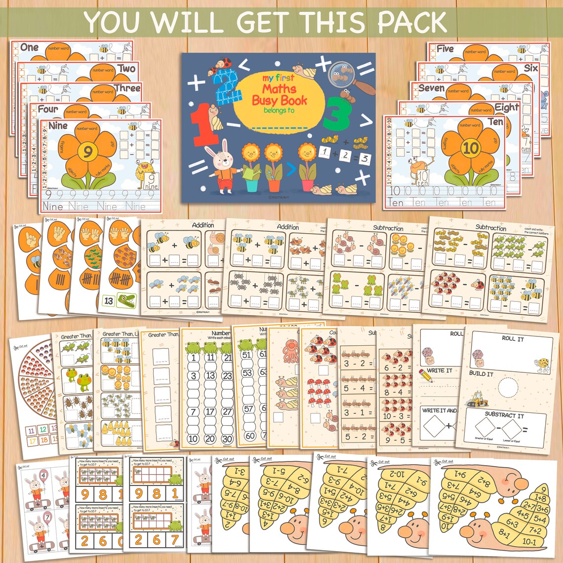 Maths Busy Book Printable Toddler Activities Preschool | Etsy