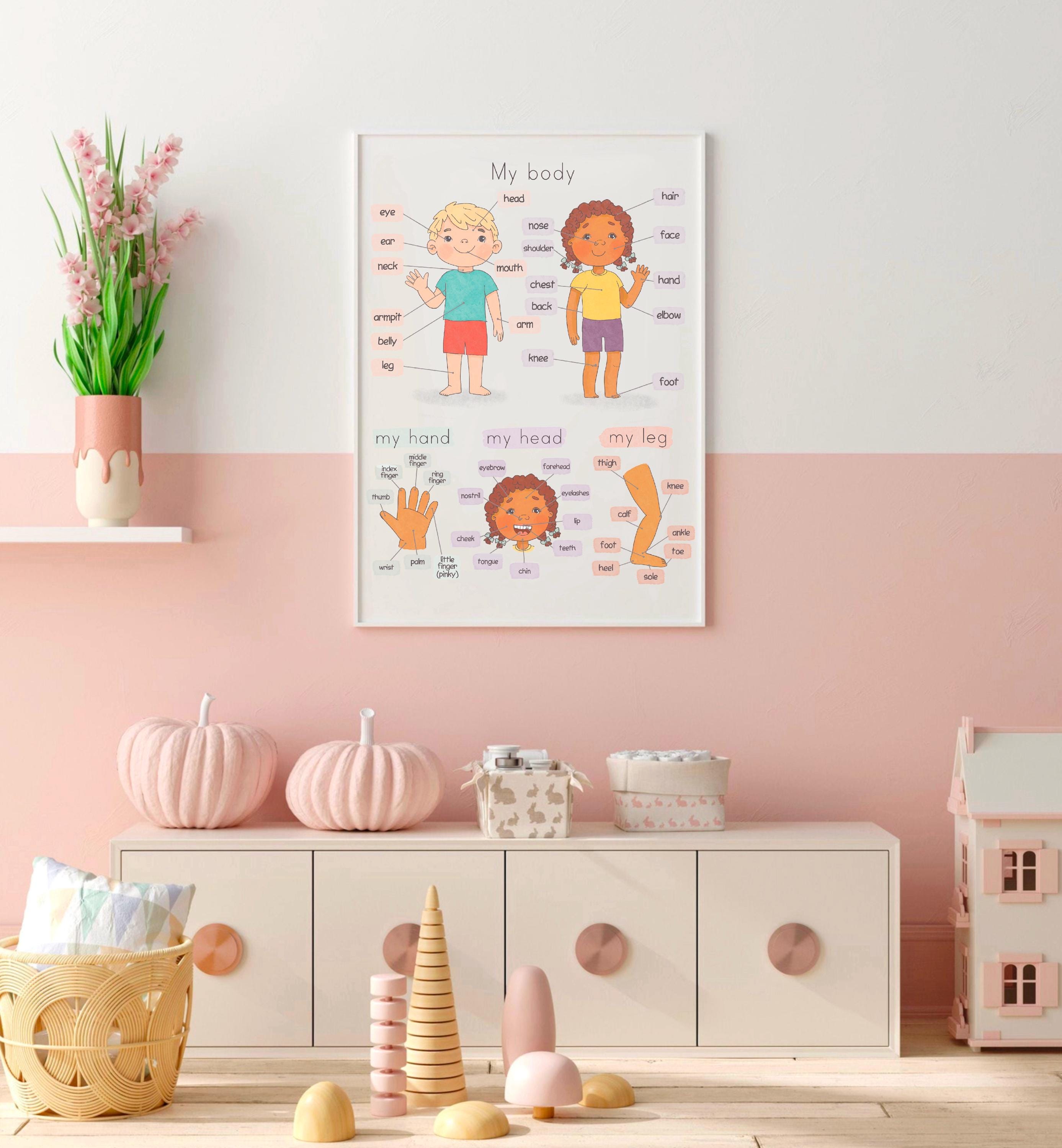 Human Body Poster for Toddlers Body Parts Educational Poster for Kids ...