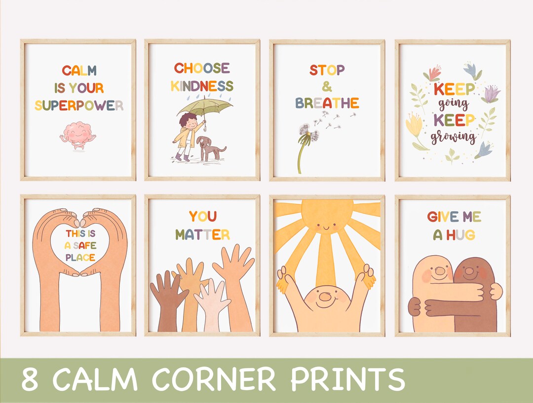 8 School Social Worker Office Decor Rainbow Calm Down Corner - Etsy