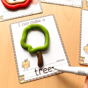 Apple Play Dough Mats Montessori Fall Printables Playdough Mats Fine ...