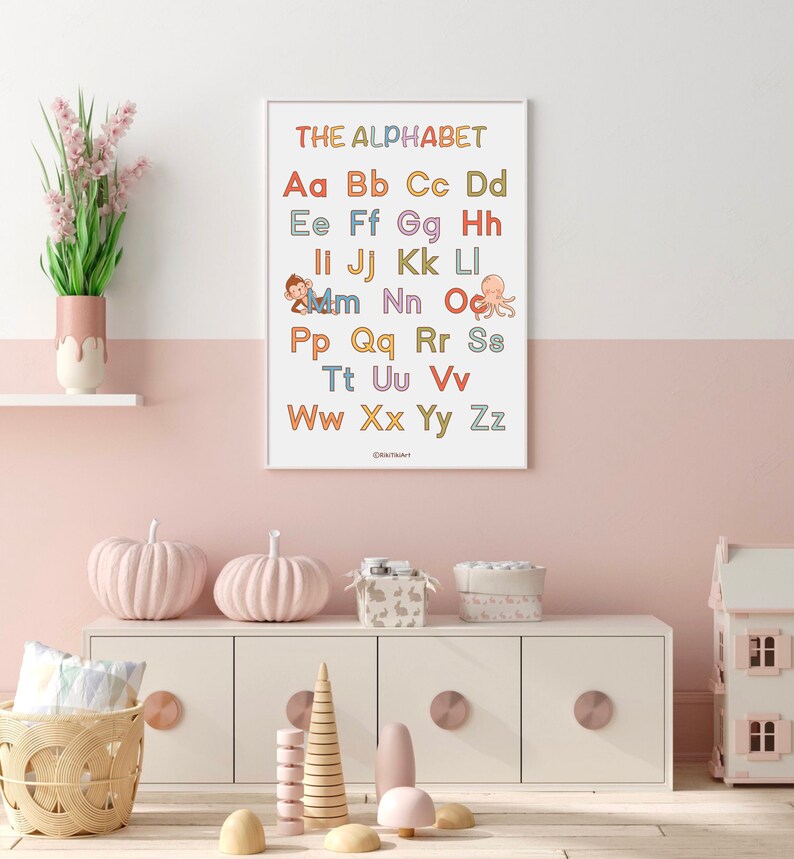 Rainbow ABC Poster Printable Nursery Wall Art Toddler - Etsy