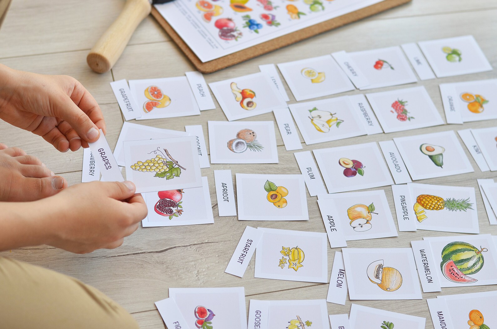 Fruits Flash Cards, Montessori Materials, Preschool Curriculum, Toddler ...