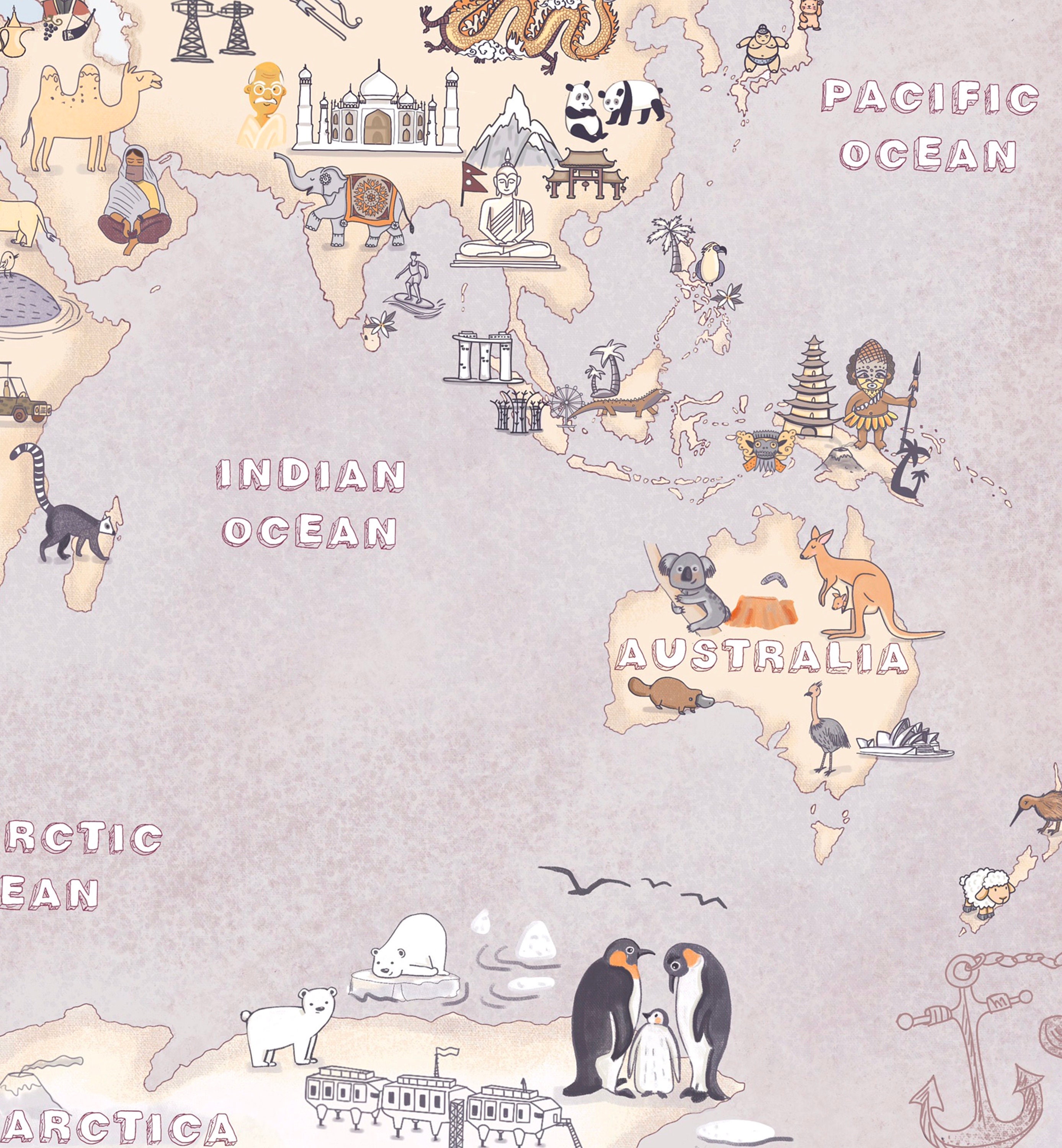 Kids World Map Homeschool Educational Poster Printable - Etsy Australia