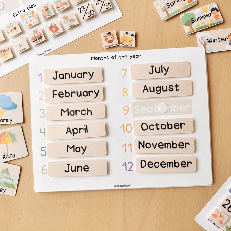 Kids Printable Calendar – Editable Perpetual Girls Calendar, Preschool ...