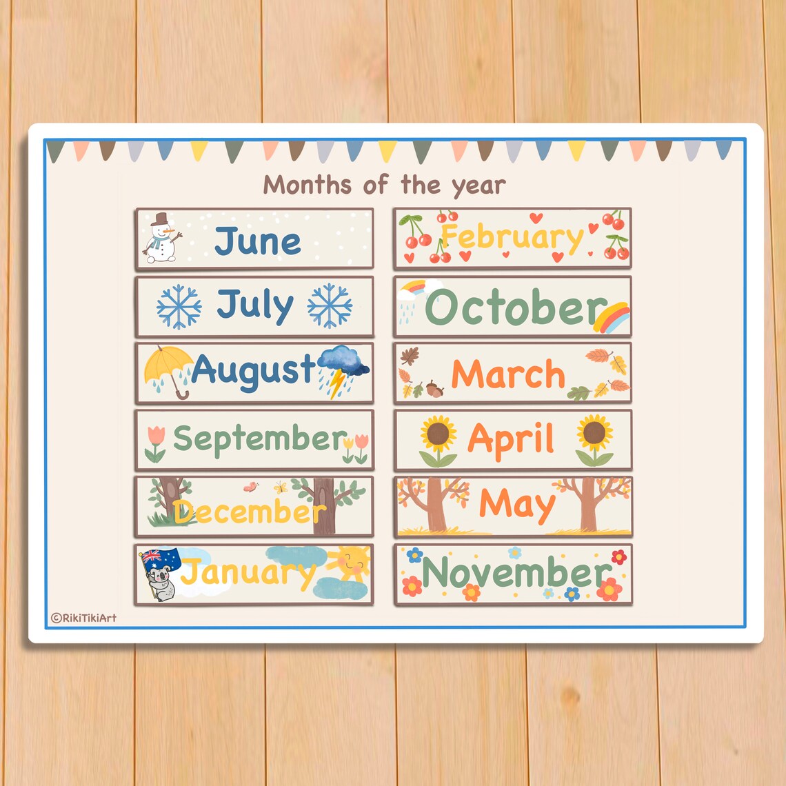 Australian Calendar Printable Perpetual Calendar for Kids Classroom ...