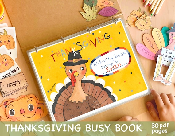 Thanksgiving Busy Book Printable Kids Activity Book Toddler - Etsy ...