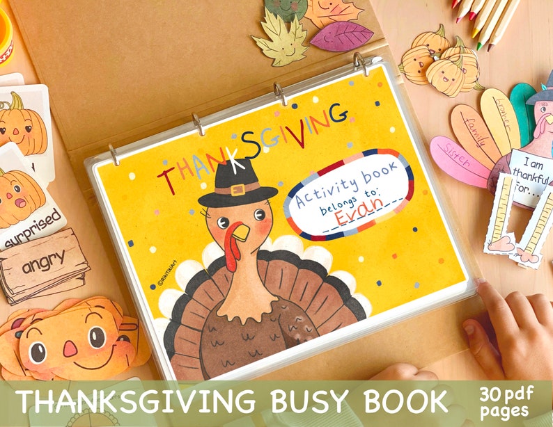 Thanksgiving Busy Book Printable Kids Activity Book Toddler - Etsy