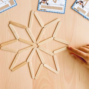 Snowflake Popsicle Sticks Activity Winter Fine Motor Skills Game ...