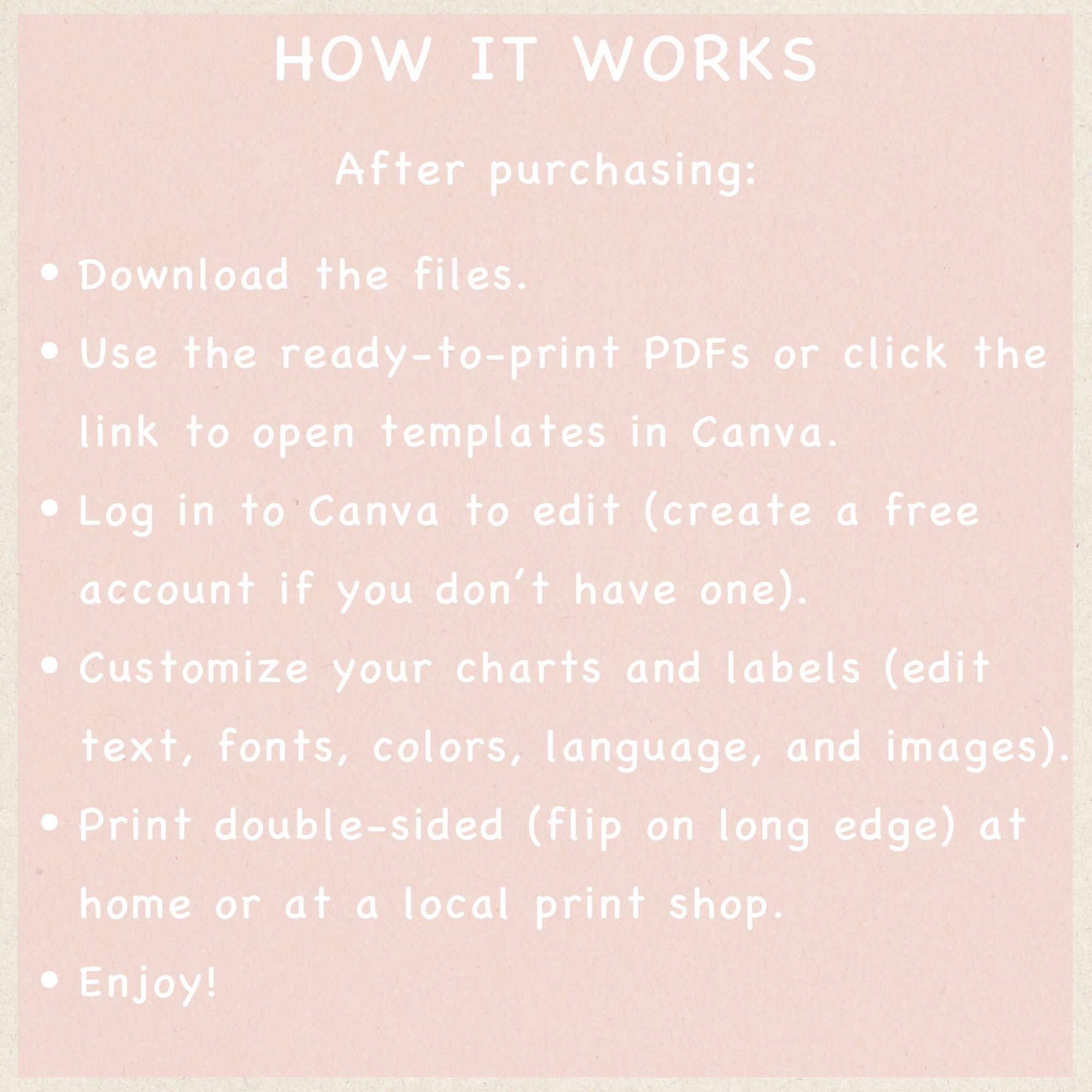 Editable Chore Chart Girls Routine Chart Printable Unicorn Princess ...