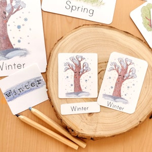 Seasons Flash Cards Montessori Educational Materials Homeschool ...