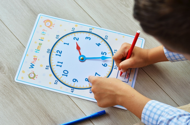 Kids Printable Clock Printable Preschool Montessori - Etsy