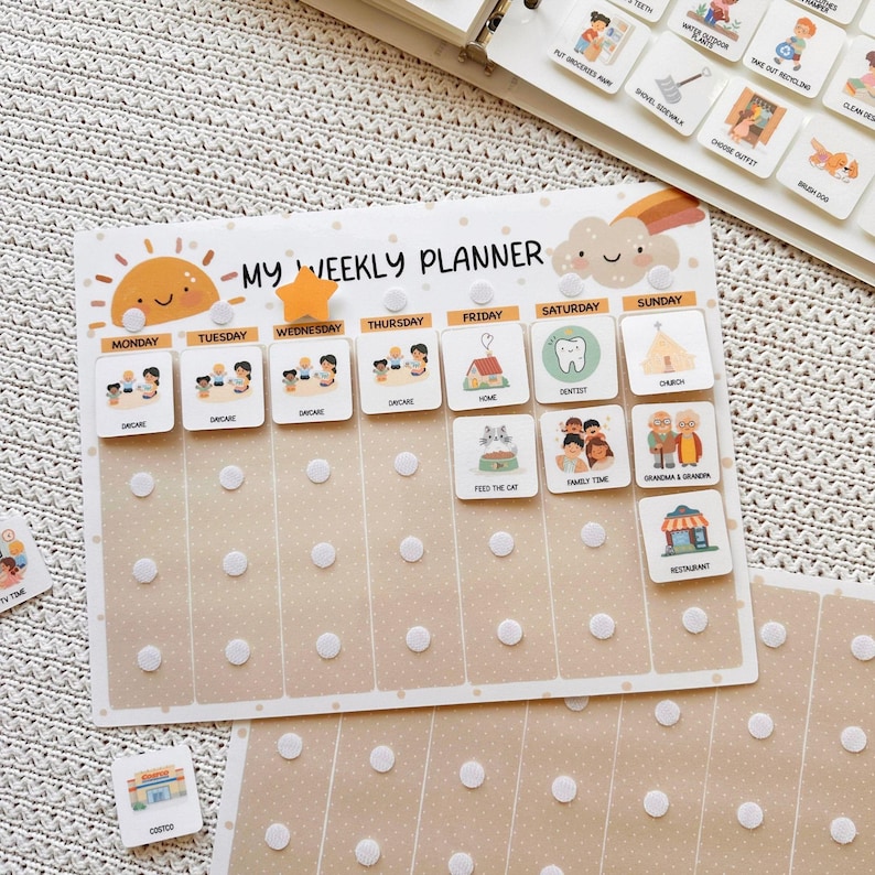 Visual Weekly Schedule for Toddlers, Daily Planner for Additional Needs ...