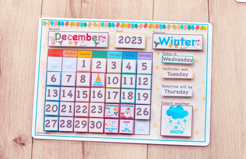 Homeschool Wall Calendar Perpetual Calendar Kids Calendar - Etsy