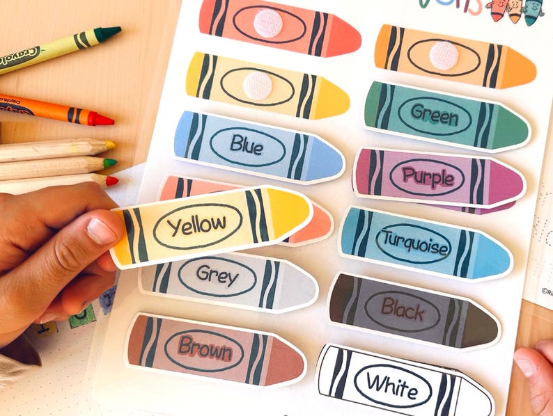 Color Matching Crayons Toddler Activity Preschool Color Sorting ...