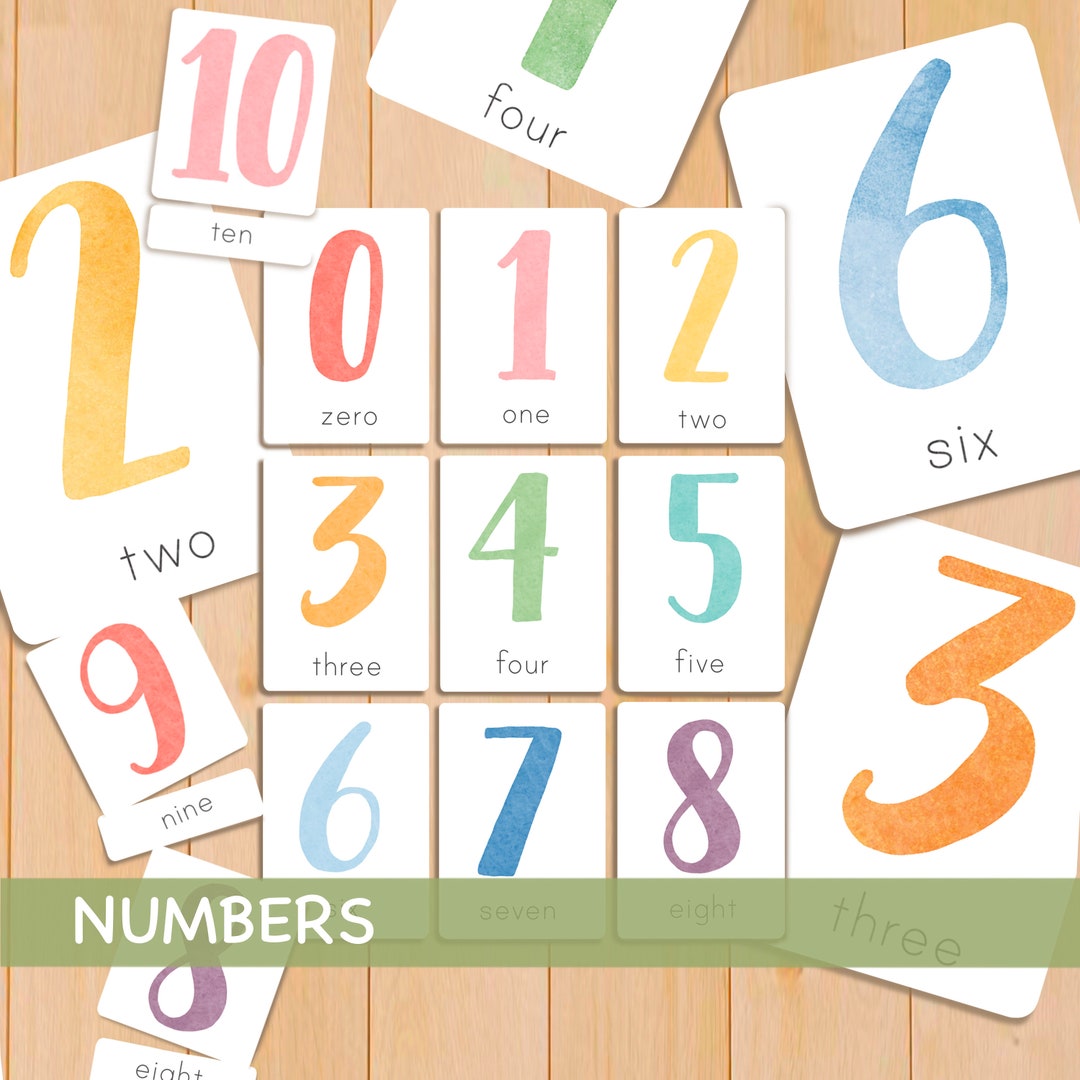 Number Flash Cards Homeschool Preschool Montessori Printable Cards Math ...