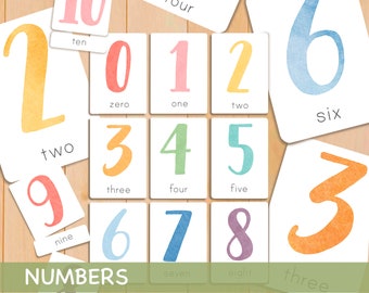 Number Flash Cards Homeschool Preschool Montessori Printable Cards Math ...