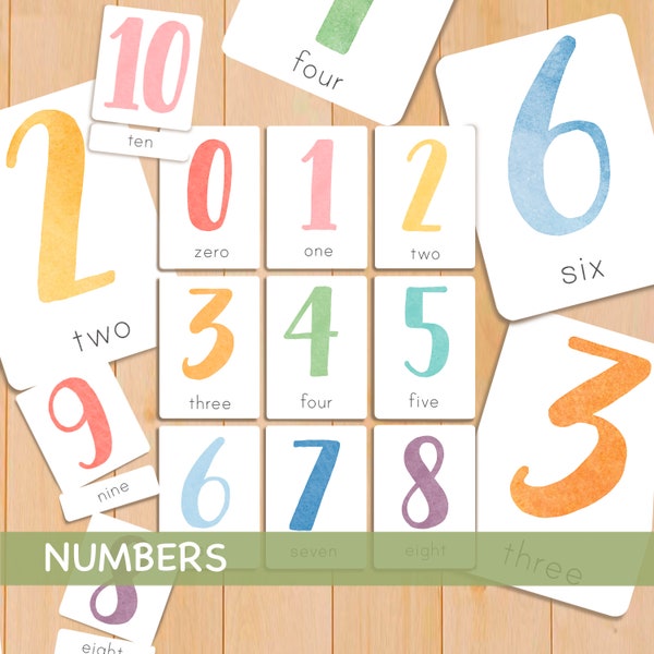 Number Flash Cards - Etsy