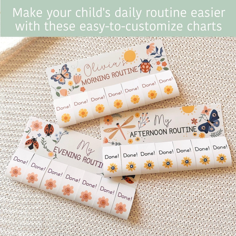 Toddler Routine Chart - Daily Chore Chart for Kids, Morning Afternoon ...