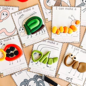 Insects Play Dough Mats Summer Theme Playdough Mats Bug Montessori ...