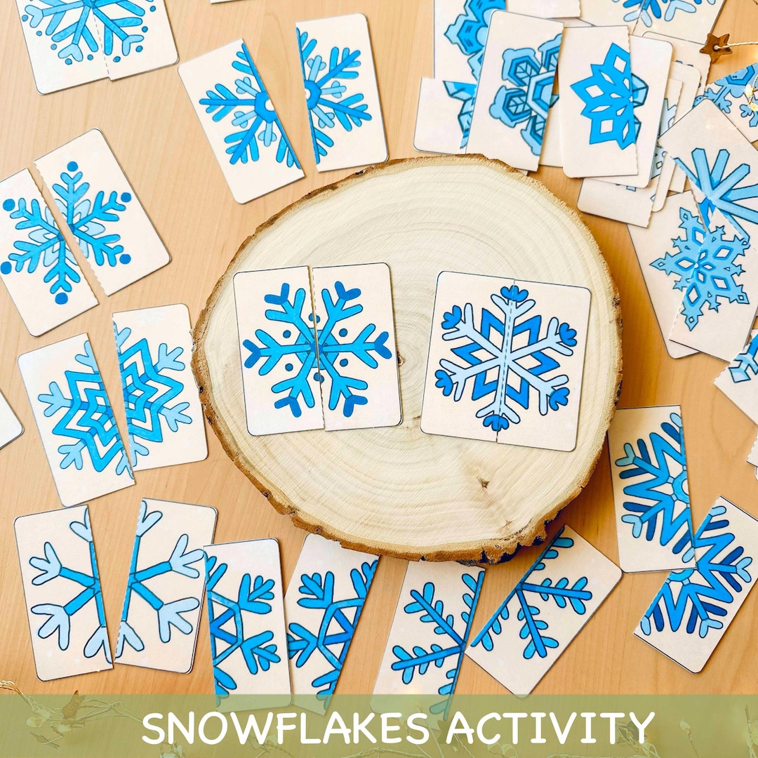 Snowflakes Matching Activity Winter Matching Game for Kids Christmas ...