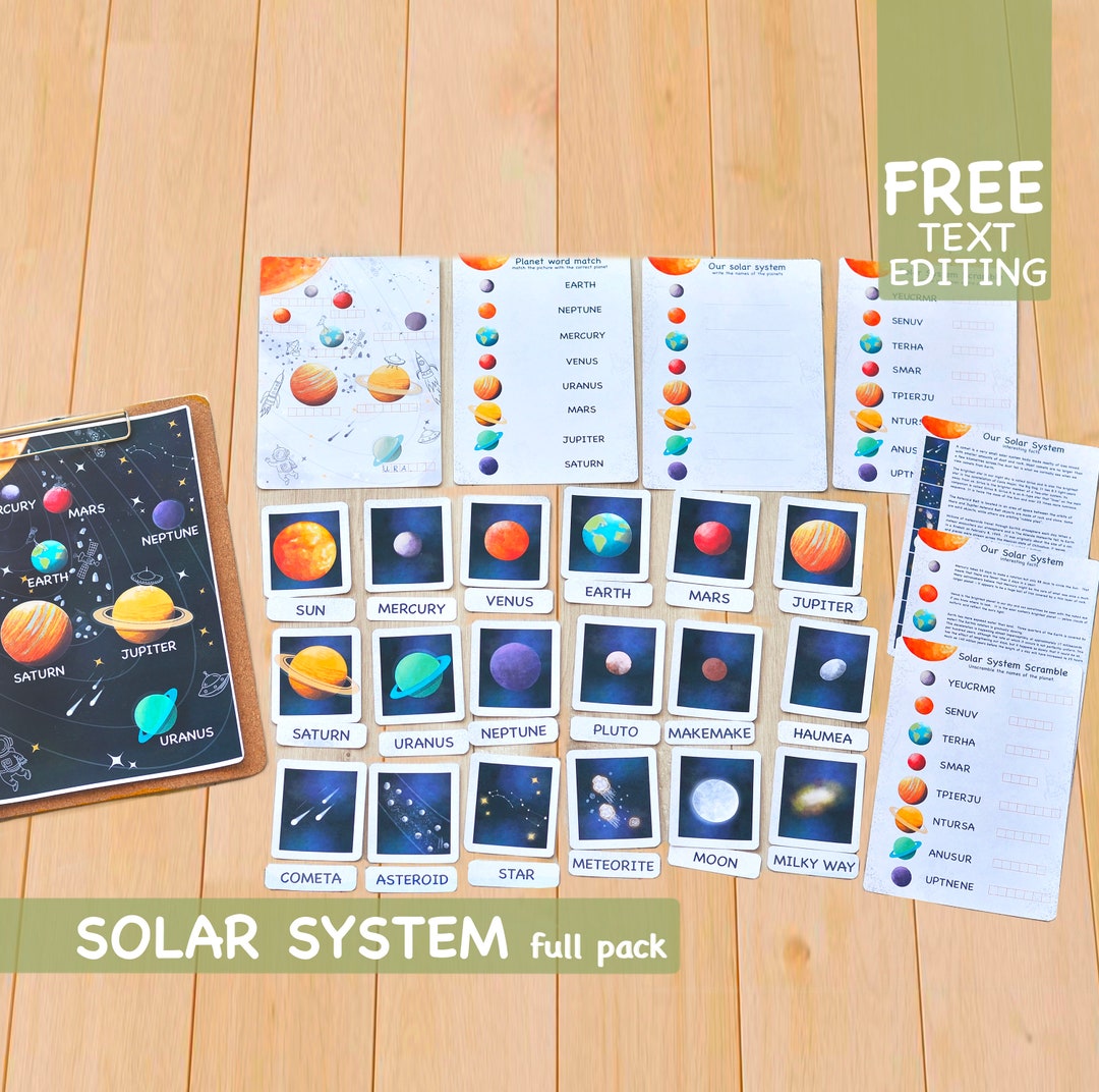 Solar System Pack - Montessori Materials, Educational Prints, Toddler ...