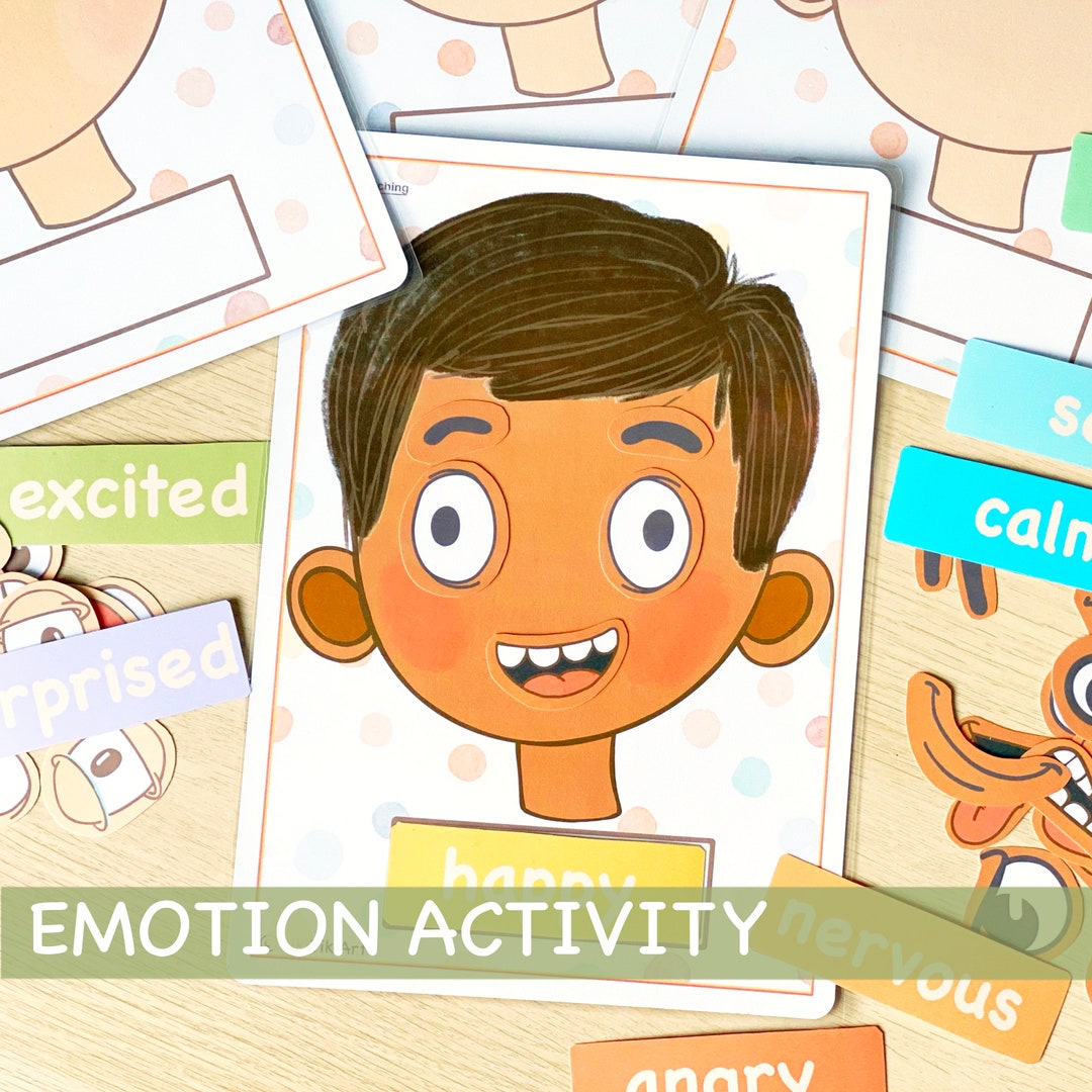 Emotions Activity for Kids Boy Version Toddler Emotions Chart ...