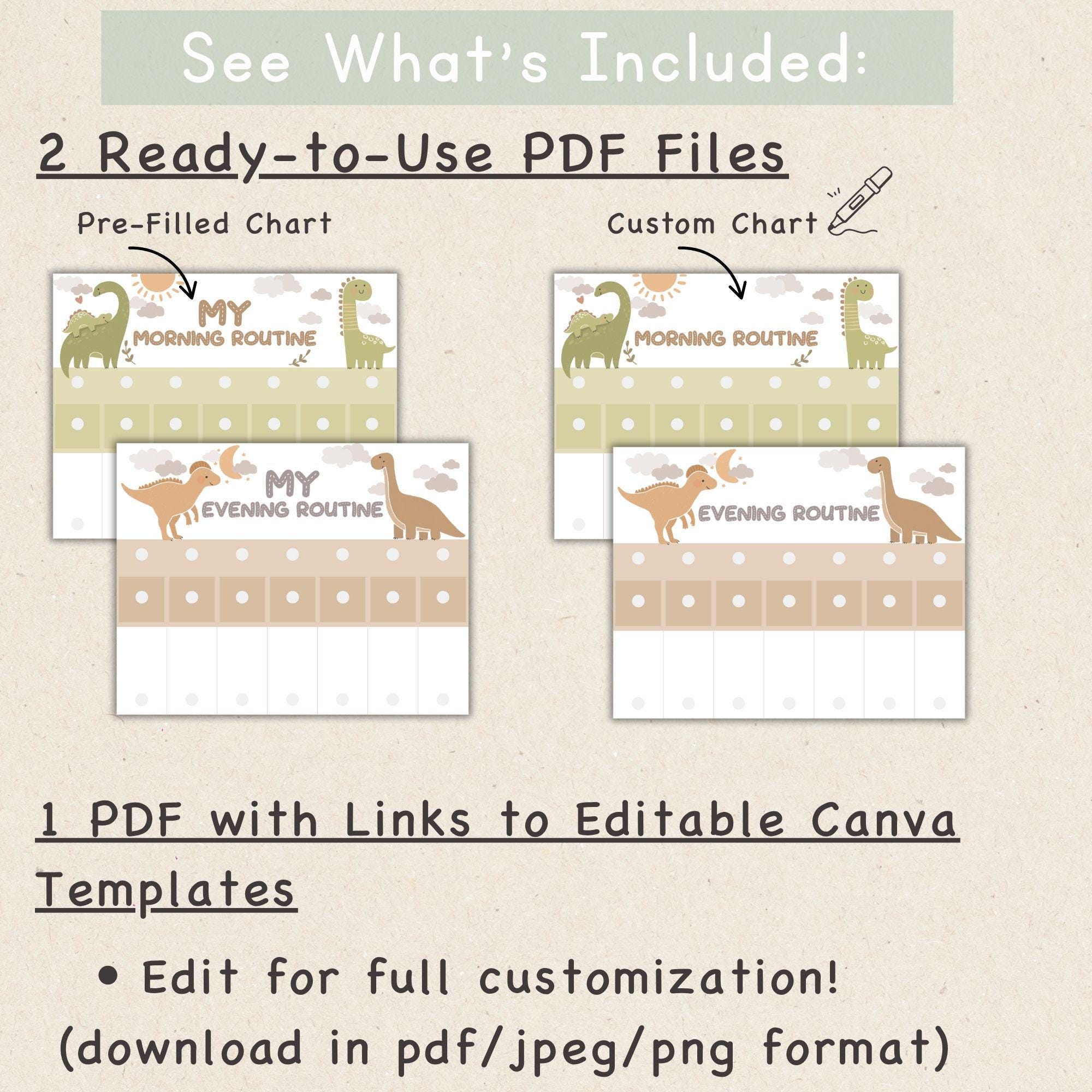 Editable Chore Chart Morning & Evening Routine Flip Chart Bedtime ...