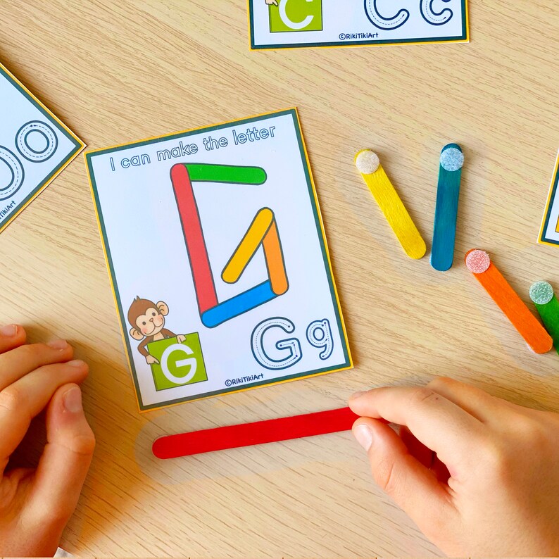 ABC Popsicle Sticks Alphabet Activity Game for Toddlers Montessori ...