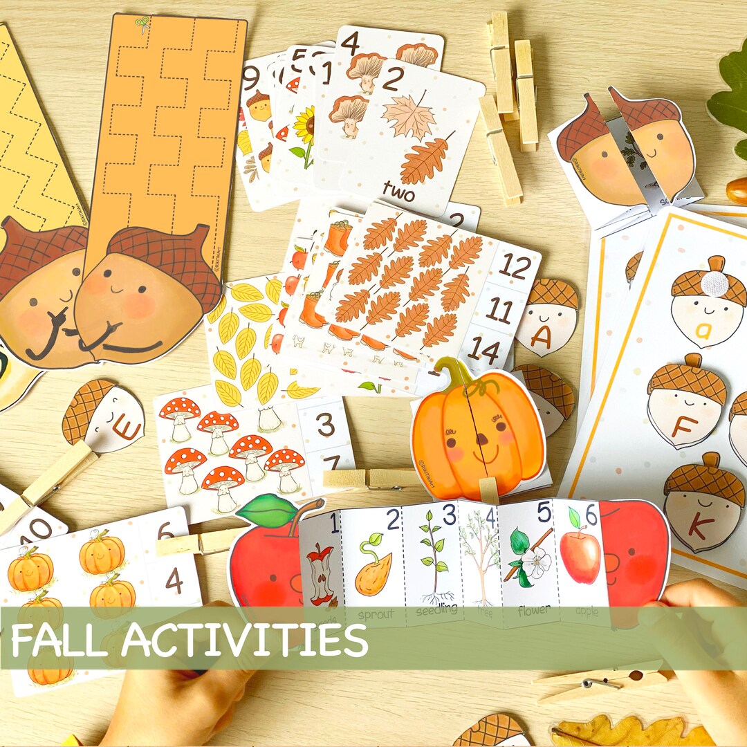 Fall Activities for Kids Printable Homeschool Learning Kindergarten Pre ...