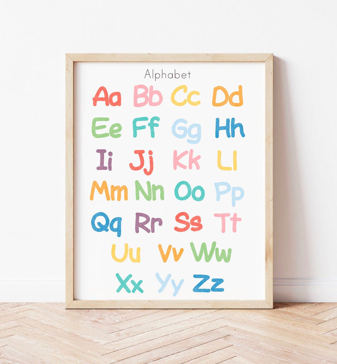 Alphabet Poster Vibrant Rainbow ABC Printable Poster for Toddlers ...