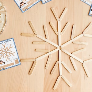 Snowflake Popsicle Sticks Activity Winter Fine Motor Skills Game ...
