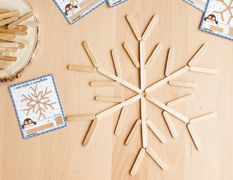 Snowflake Popsicle Sticks Activity Winter Fine Motor Skills - Etsy