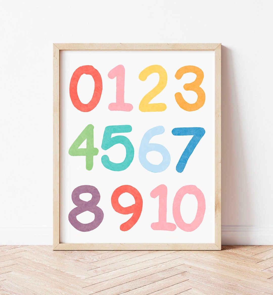 Colorful Numbers Educational Posters for Kids Printable Montessori Math ...