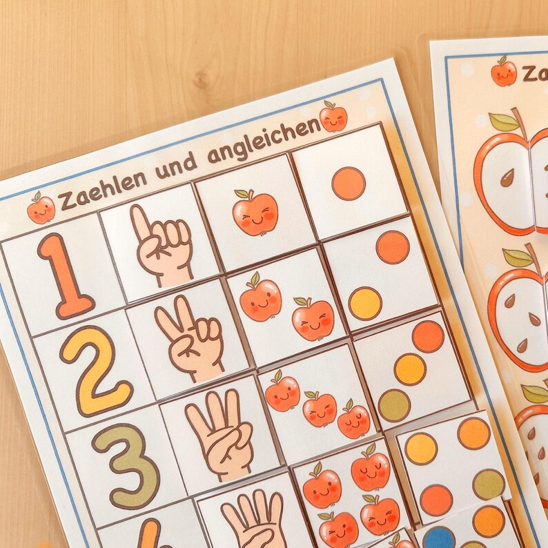 German Math Preschool Worksheets: Count & Match Toddler Activity ...