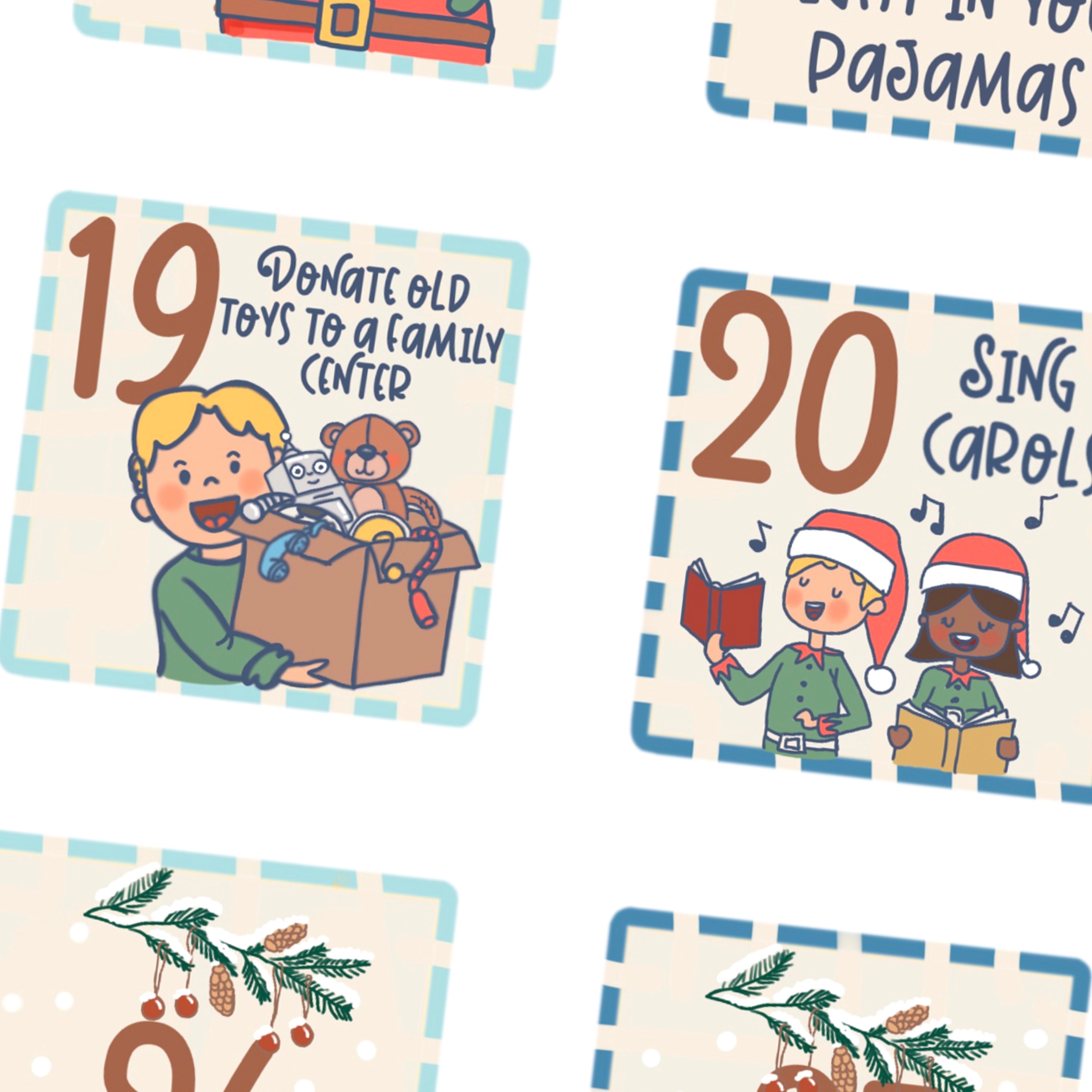 Printable Advent Calendar Numbers DIY Christmas Countdown, Family ...