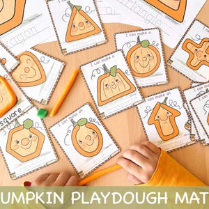 Pumpkin Shapes Play Dough Mats Toddler Halloween Activities Fall ...