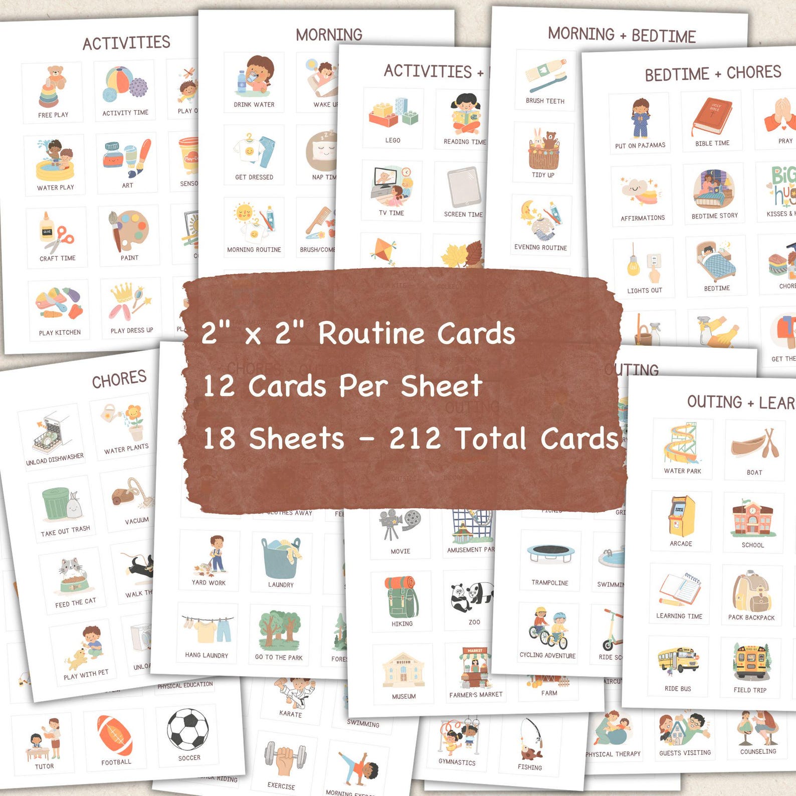Editable Routine Cards for Kids Daily Rhythm Visual Schedule Printable ...