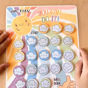 Watercolor Reward Chart for Kids, Rainbow Behavior Daily Chore Chart ...