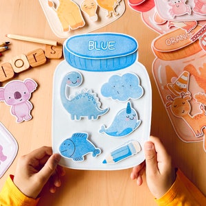 Color Sorting Toddler Activities, Color Matching in Jars Game for ...