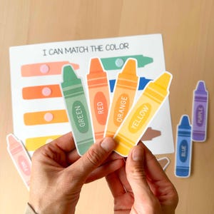 Color Sorting Montessori Printable Activity Preschool Matching ...