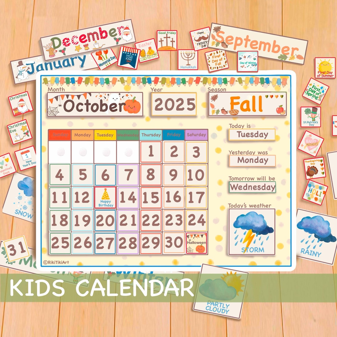 Morning Board Kids Perpetual Calendar Printable Classroom Calendar ...