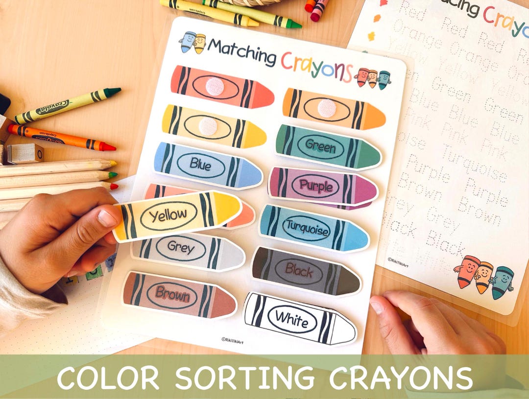 Color Matching Crayons Toddler Activity Preschool Color Sorting ...