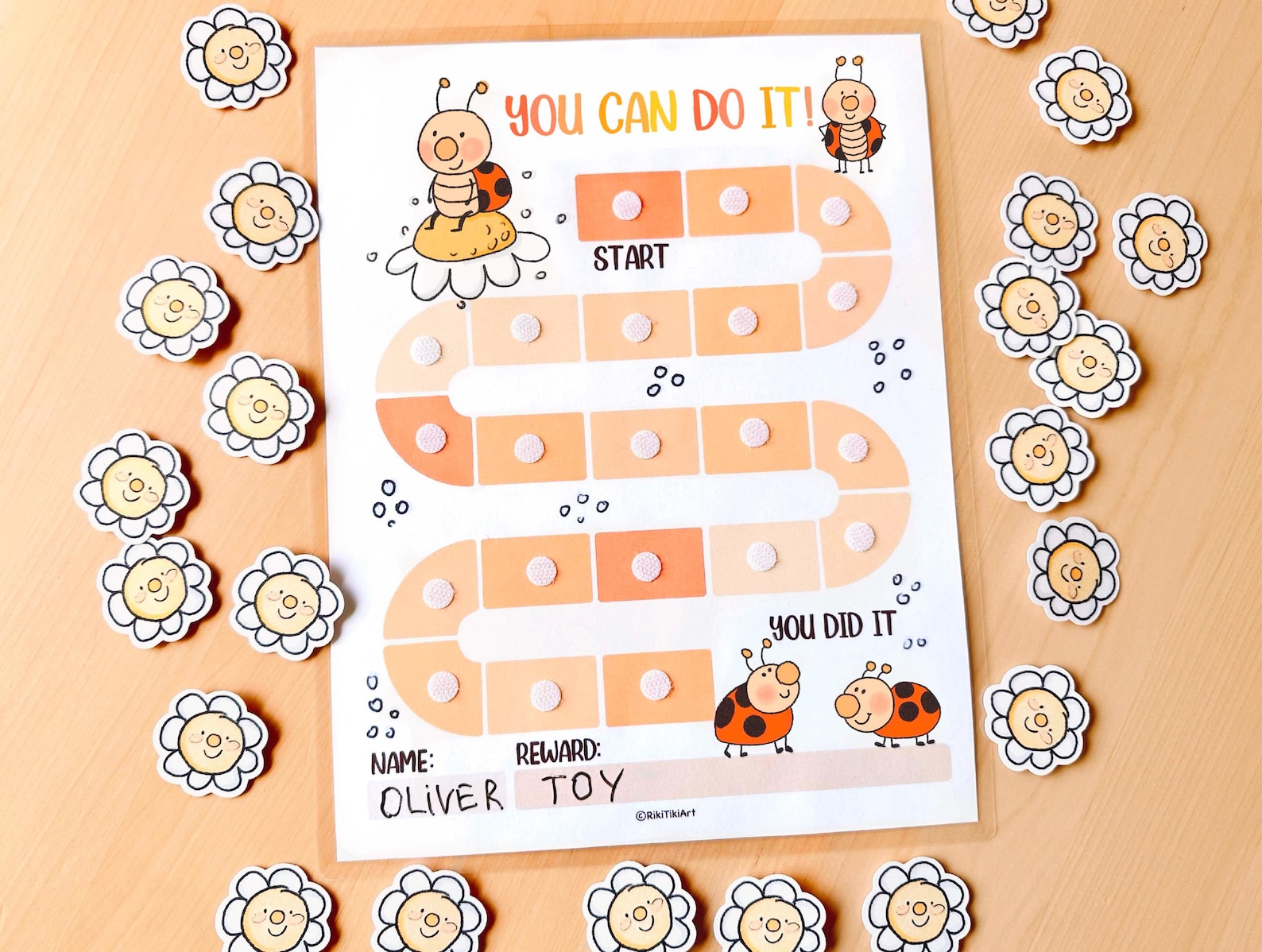 Behavior Reward Chart for Kids, Ladybug Toddler Sticker Chart ...