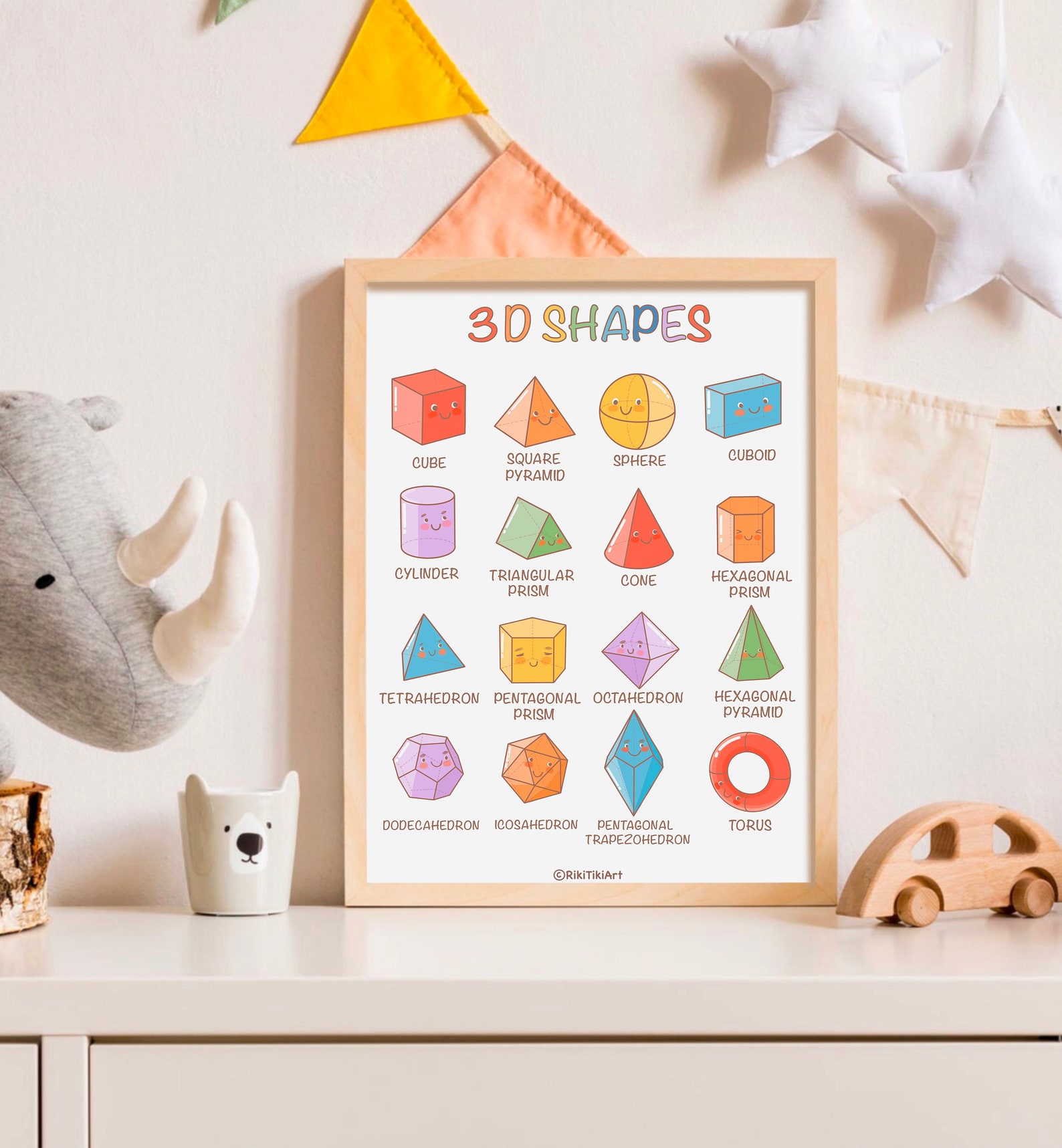 3D Shapes Poster Preschool Classroom Decor Homeschool - Etsy