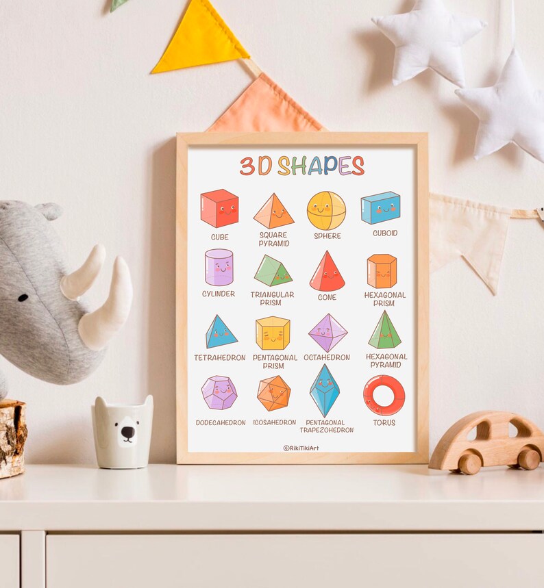 3D Shapes Poster Preschool Classroom Decor Homeschool - Etsy Australia