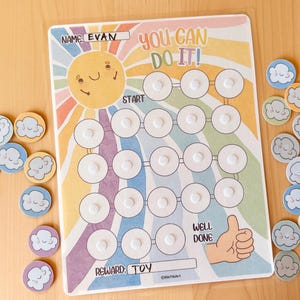 Watercolor Reward Chart for Kids, Rainbow Behavior Daily Chore Chart ...