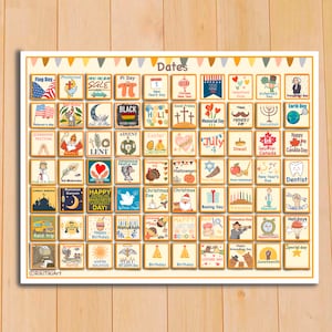 Printable Wall Calendar for Kids Classroom Perpetual Calendar Morning ...