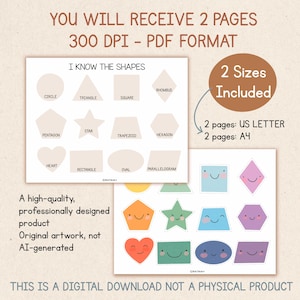 Shapes Matching Activity: Montessori Toddler Printable (PDF Download ...