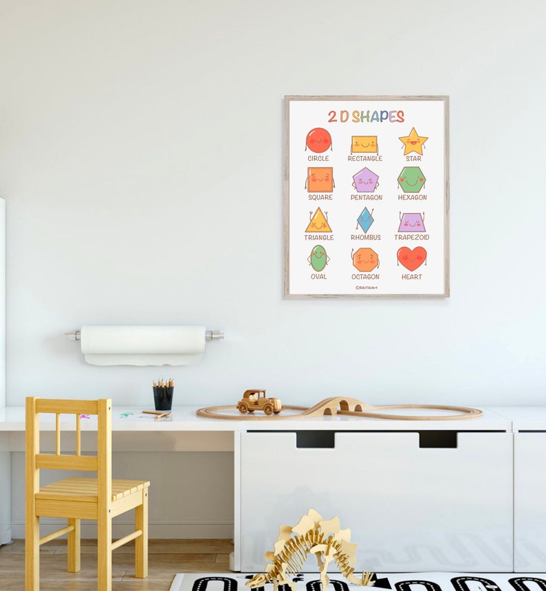 Geometric Shapes Toddler Classroom Posters Printable - Etsy